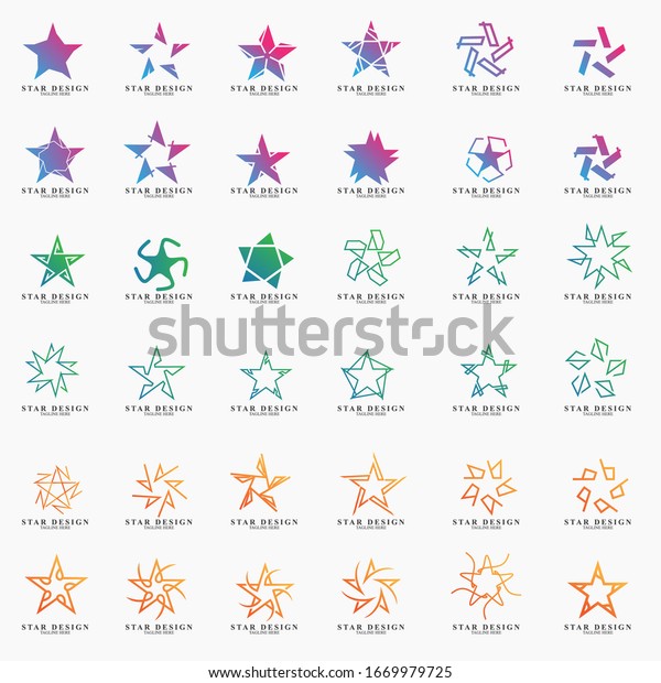 Set Premium Star Logo Design Abstract Stock Vector (Royalty Free ...