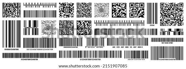 Set Product Barcodes Qr Codes Identification: เวกเตอร์สต็อก (ปลอดค่า ...