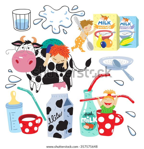 Set Products Baby Feeding Vector Stock Vector (Royalty Free) 357575648 ...