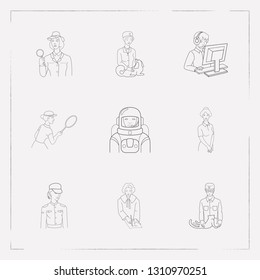 Set Profession Icons Line Style Symbols Stock Vector (Royalty Free ...