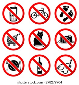 Prohibited No Signs Vector Set 스톡 벡터(로열티 프리) 531013366 | Shutterstock