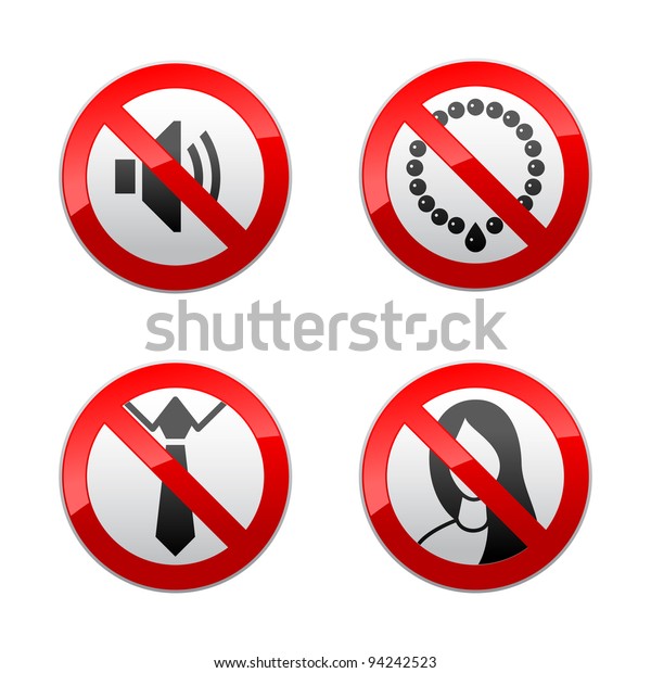 Set Prohibited Signs Office Stock Vector (Royalty Free) 94242523
