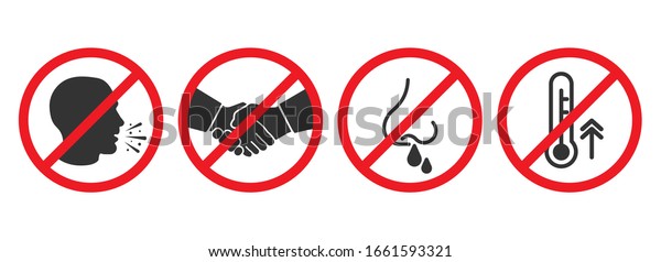 Set Prohibiting Icons No Cough No Stock Vector (Royalty Free ...