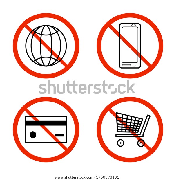 Set Prohibition Forbidden Signs Isolated On Stock Vector (Royalty Free ...