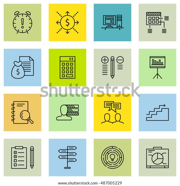 Set Project Management Icons On Charts Stock Vector (Royalty Free ...