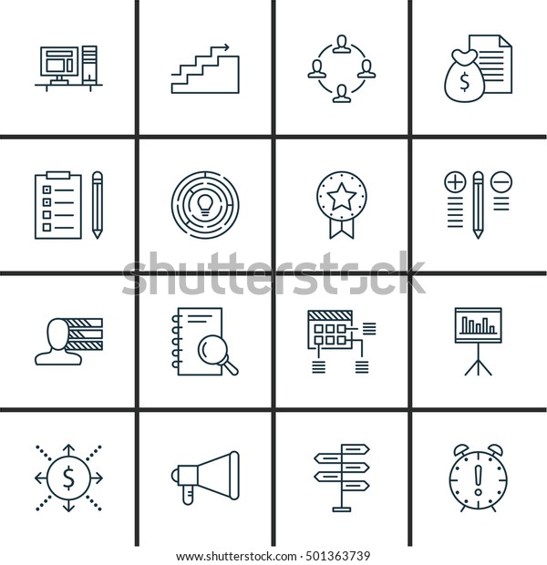 Set Project Management Icons On Decision Stock Vector (Royalty Free ...