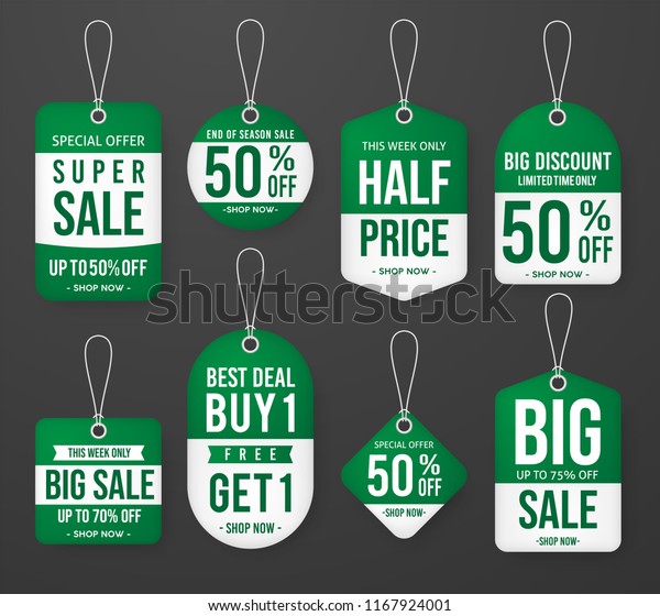 Set Promotion Price Tag Label Template Stock Vector (Royalty Free ...