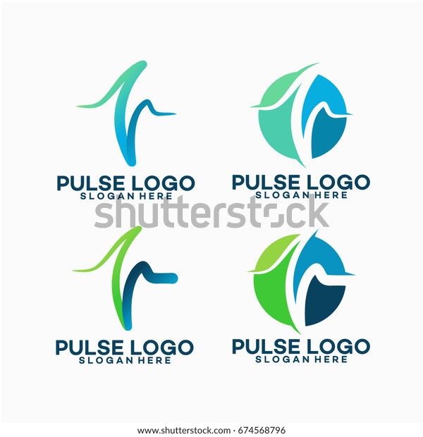 Bộ mẫu Pulse Logo thiết kế hình minh họa vector