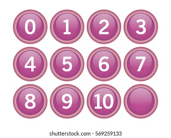 Set Purple Circle Numbers Icon Vector Stock Vector (Royalty Free ...
