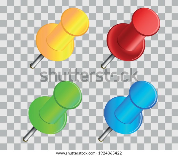 Set Push Pins Different Colours Vector Stock Vector (Royalty Free ...