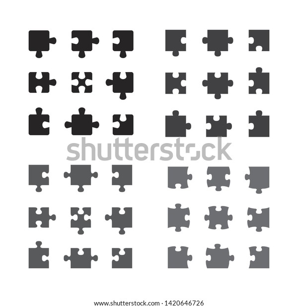 Set Puzzle Flat Icons Pictogram On Stock Vector (Royalty Free ...
