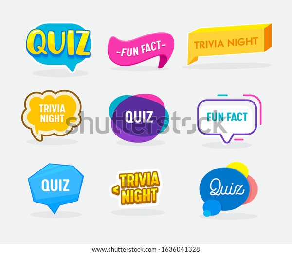 Set Quiz Fun Fact Trivia Night Stock Vector (Royalty Free) 1636041328 ...