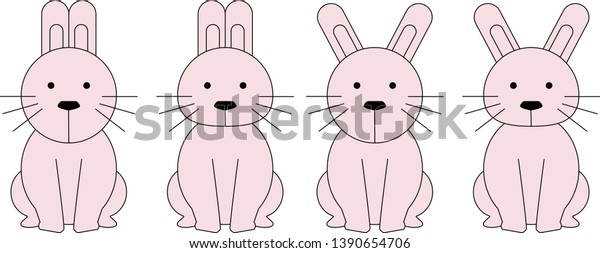 Set Rabbit Cartoon Images Vector Illustration Stock Vector (Royalty ...