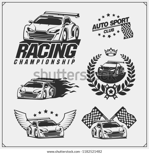 Set Racing Club Emblems Labels Design Stock Vector (Royalty Free ...