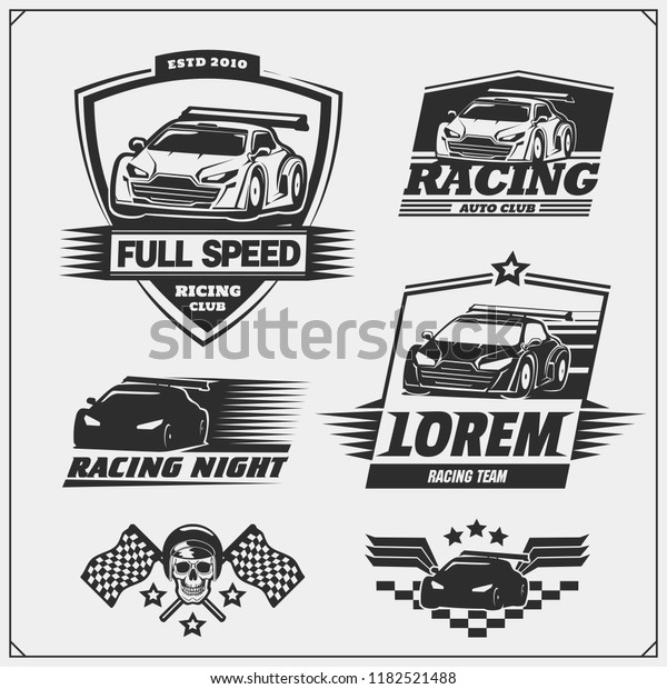 Set Racing Club Emblems Labels Design Stock Vector (Royalty Free ...