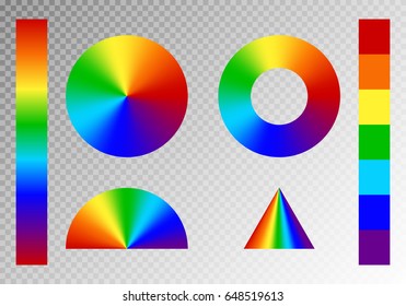 Set Rainbow Radial Gradients On Transparent Stock Vector (Royalty Free ...