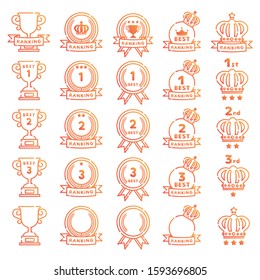Set Ranking Simple Icons Stock Vector (Royalty Free) 1593696805 ...