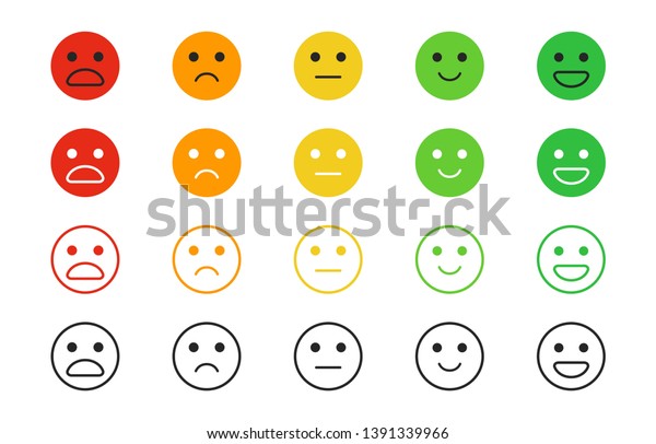 Set Rating Satisfaction Emotion Rating Feedback Stock Vector (Royalty ...