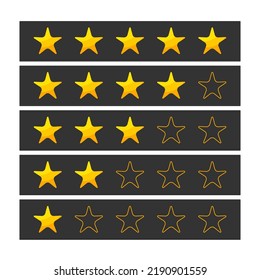 Set Ratings One Five Stars Yellow Stock Vector (Royalty Free ...