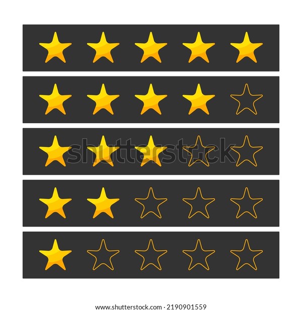 Set Ratings One Five Stars Yellow Stock Vector (Royalty Free ...