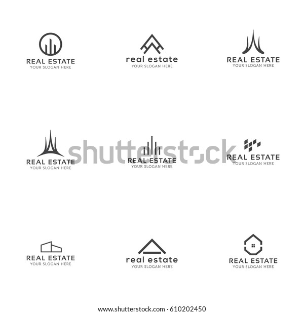 Set Real Estate Minimal Logo Templates: เวกเตอร์สต็อก (ปลอดค่าลิขสิทธิ์ ...