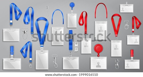 Set Realistic Badges Id Cards On Stock Vector (Royalty Free) 1999016510 ...