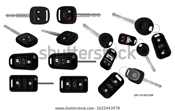 Set Realistic Car Key Alarm System Stock Vector (Royalty Free ...