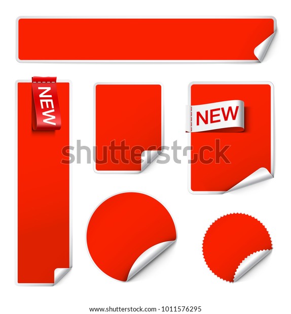 Set Realistic Curled Labels Isolated On: เวกเตอร์สต็อก (ปลอดค่า ...