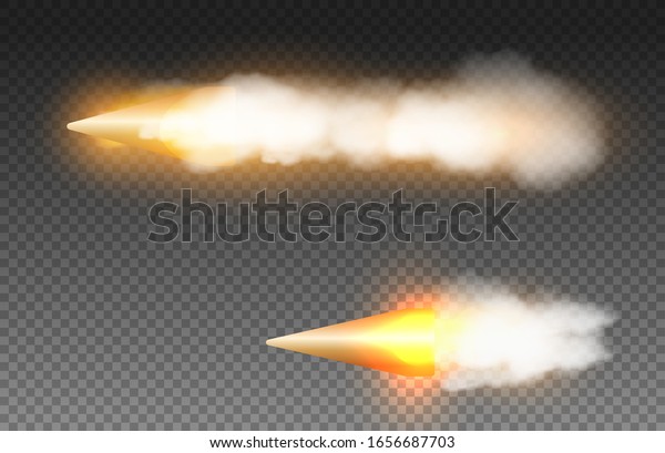Set Realistic Flying Bullet Smoke Traces Stock Vector (Royalty Free ...