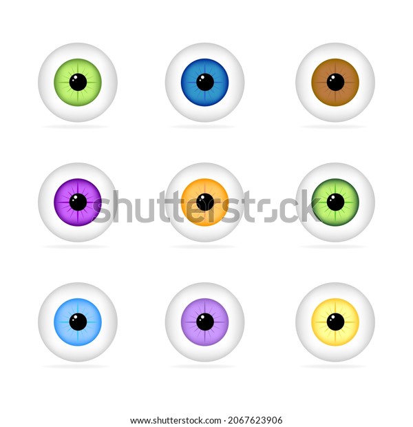Set Realistic Human Eyes Isolated On Stock Vector (Royalty Free ...