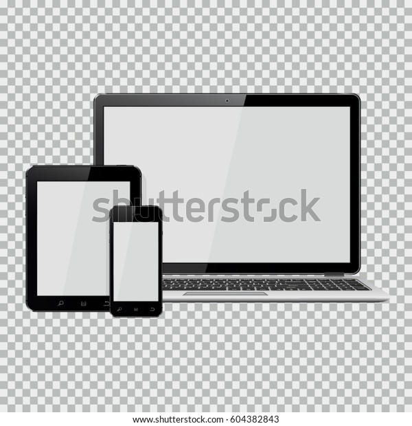 Set Realistic Laptop Tablet Mobile Phone Stock Vector (Royalty Free ...