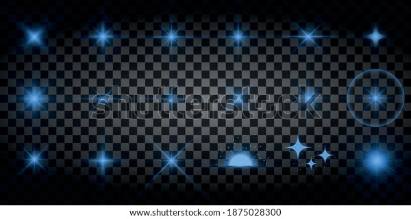 Set Realistic Light Blue Flares Flares Stock Vector (Royalty Free ...