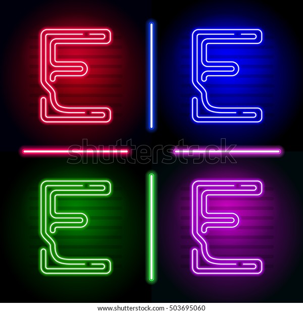 Set Realistic Neon Letters Different Neon Stock Vector (Royalty Free ...