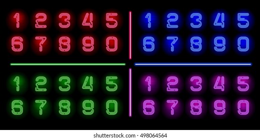 Set Realistic Neon Numbers Different Neon Stock Vector (Royalty Free ...