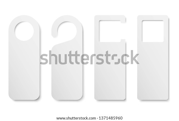 Set Realistic Private Door Tag Plastic Stock Vector (Royalty Free ...