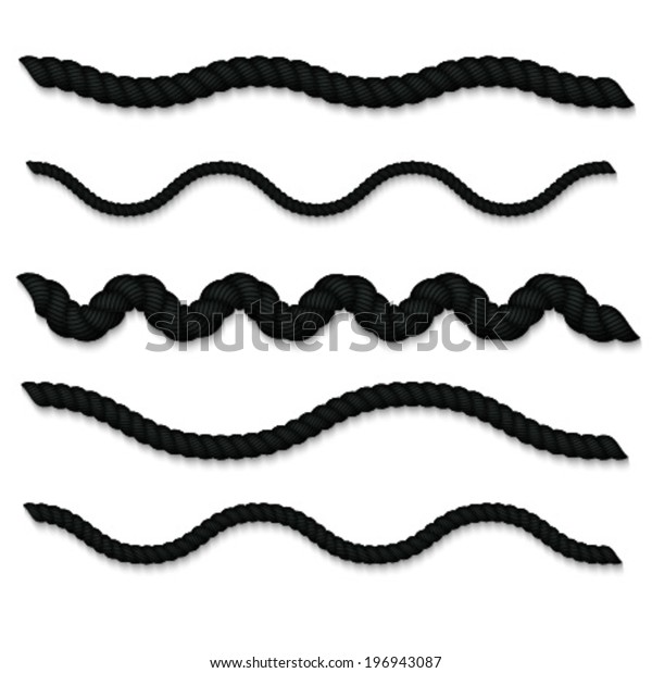 Set Realistic Rope Vector Illustration Stock Vector (Royalty Free ...