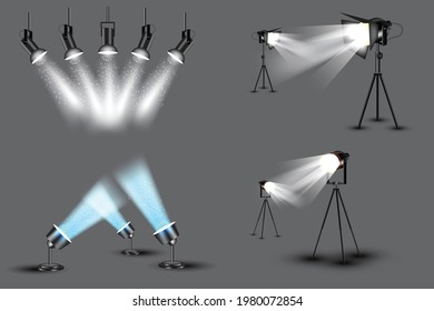 Set Realistic Spotlight Scene Stock Vector (Royalty Free) 1980072854 ...