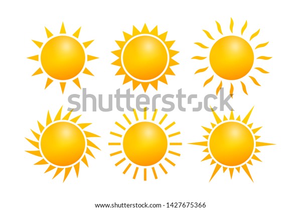 Set Realistic Sun Icon Weather Design Stock Vector (Royalty Free ...
