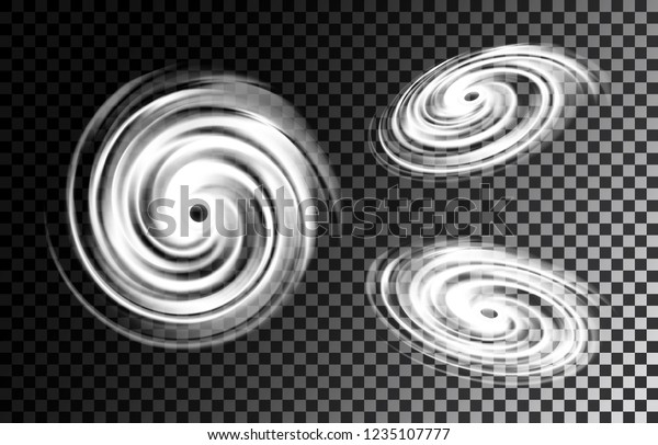 Set Realistic Tornados Destructive Hurricane Isolated Stock Vector ...