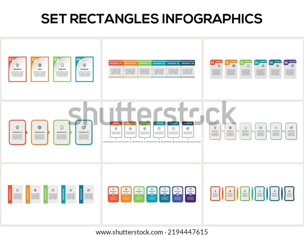 Set Rectangles Infographics 4 5 6 Stock Vector (Royalty Free ...