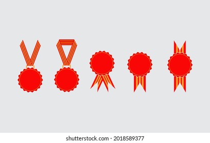Set Red Badges Simple Art Vector Stock Vector (Royalty Free) 2018589377 ...