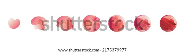 Set Red Balloons Gradual Transformation Creation Stock Vector (Royalty ...