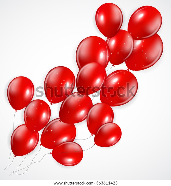Set Red Balloons Vector Illustration Eps10 Stock Vector (Royalty Free ...