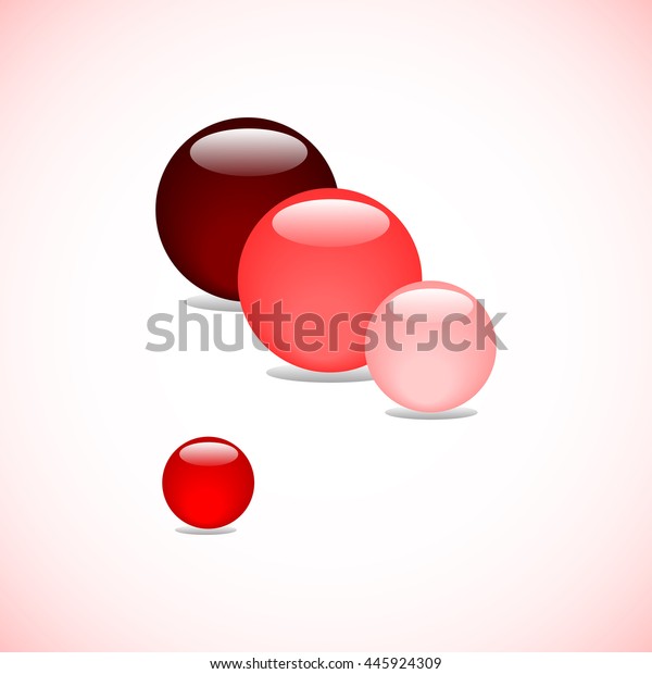Set Red Balls Background Stock Vector Stock Vector (Royalty Free ...