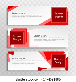 Set Red Banner Templates Designed Web Stock Vector (Royalty Free ...