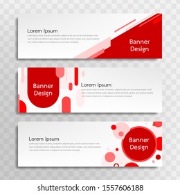 Vector Red Banner Template Design 3 Stock Vector (Royalty Free) 1197059416
