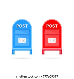 Set Red Blue Post Boxes Made Stock Vector (Royalty Free) 777609397 ...
