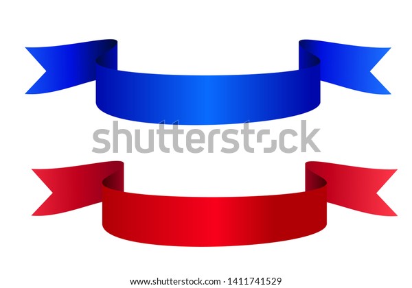 Set Red Blue Ribbon Flag Banners Stock Vector (Royalty Free) 1411741529 ...
