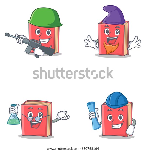 Set Red Book Character Army Elf Stock Vector (Royalty Free) 680768164 ...