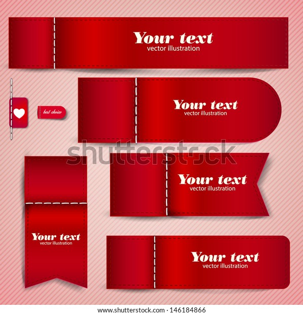 Set Red Bubbles Stickers Labels Tags Stock Vector (Royalty Free ...